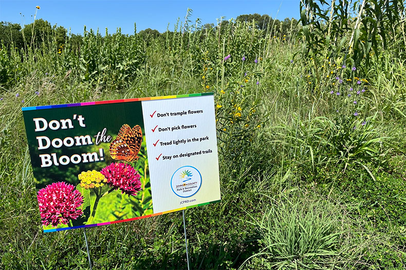 New signs urge care for flowers at Shawnee Mission Park